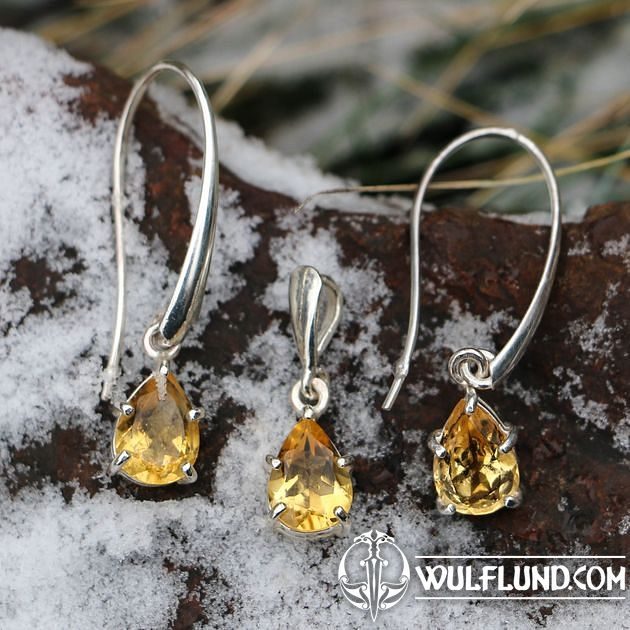 SINOPE Anhänger und Ohrringe, Silber 925 Citrin, Set Silberschmuck-Sets ...