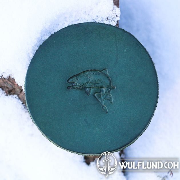 TROUT - leather coaster, gift for fishermen bottles, hip flasks Leather ...