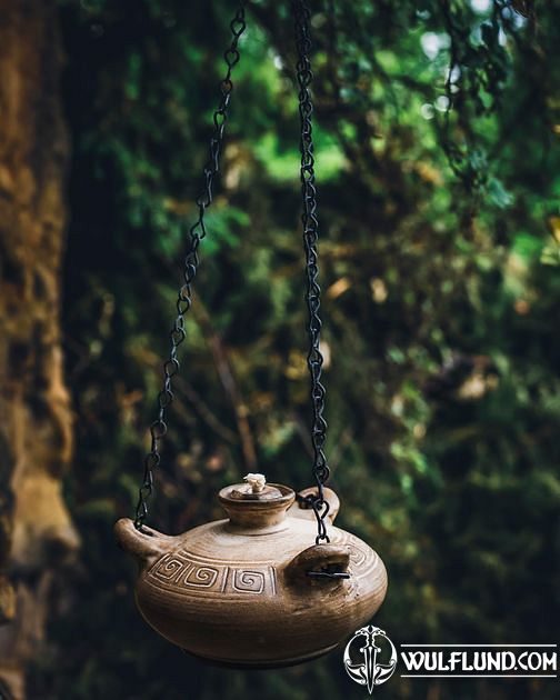 Medieval Hanging Oil Lamp - ceramic - wulflund.com