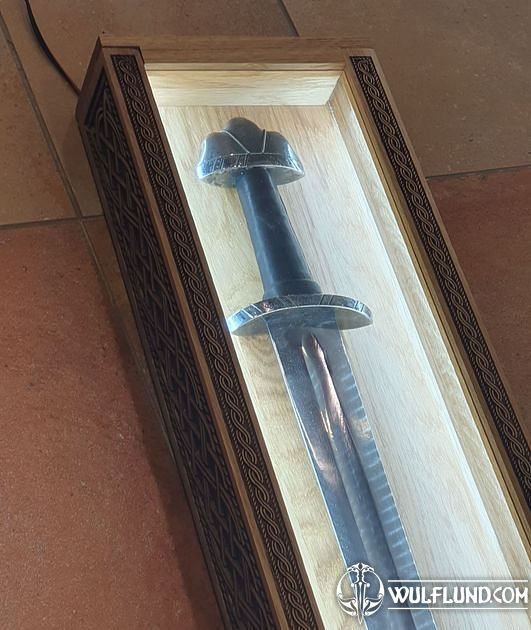 LUXURIOUS DECORATED SWORD BOX - wooden from oak, illuminated sword ...