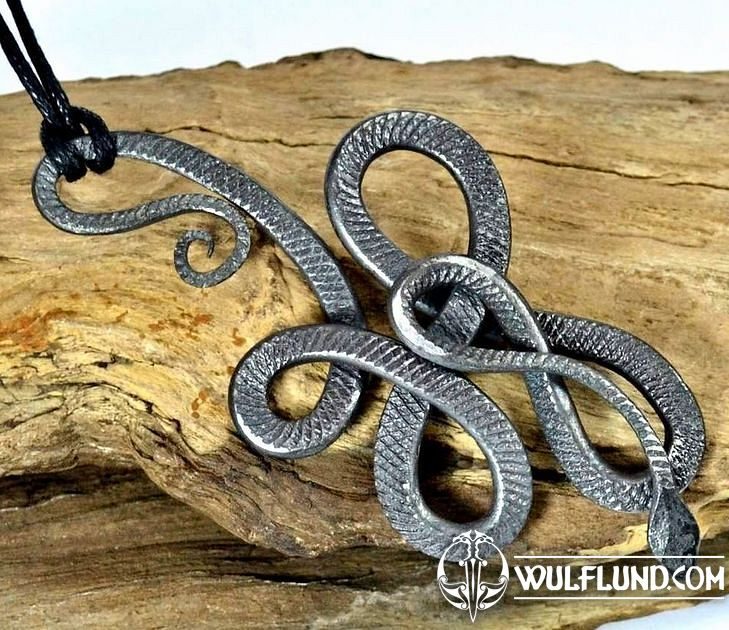 KNOTTED SNAKE, hand forged talisman animal pendants amulets and ...