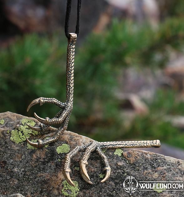 Bird Claw, Talon Pendant, bronze Drakkaria Fantasy amulets Zinc amulets ...