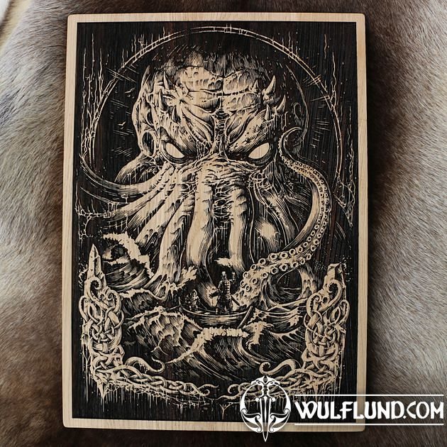 CTHULHU Wall Decoration Oak 32x46cm Wooden paintings Home decor ...