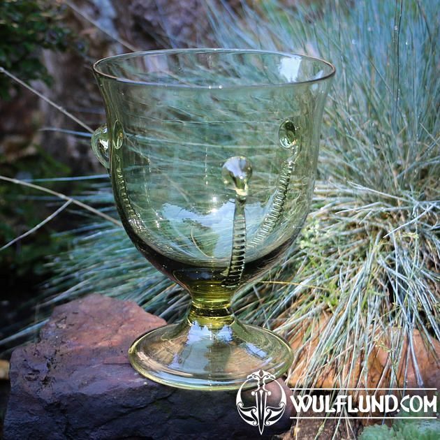 GOBLET, THESSALONIKI, Greece VIII. century historical glass Feasting ...