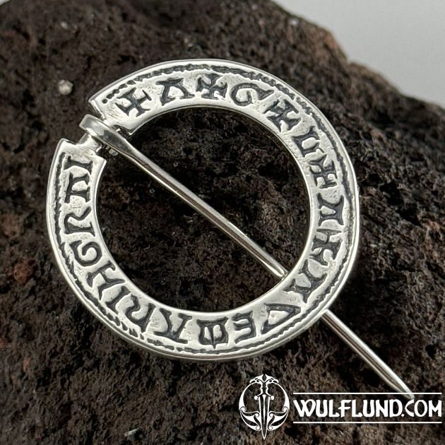 MEDIEVAL BROOCH, year 1300, Lombard script, silver 925/1000,13g ...