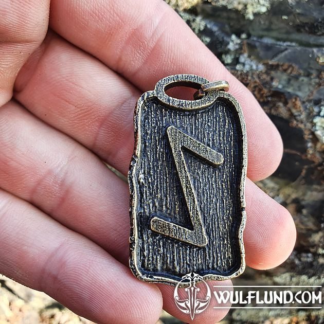 IHWAZ - Rune Pendant, antique brass Drakkaria rune pendants amulets and ...
