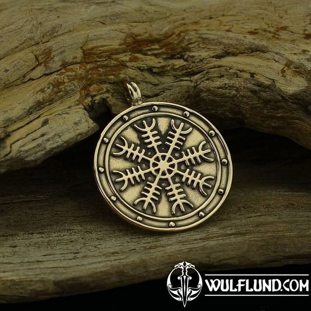 Aegishjalmur - Helm of Awe, Icelandic Magical Rune, medallion, bronze ...