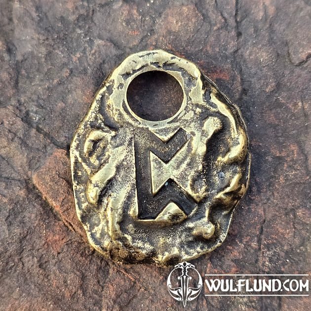PERTHRO - runic amulet, antic brass Drakkaria rune pendants amulets and ...