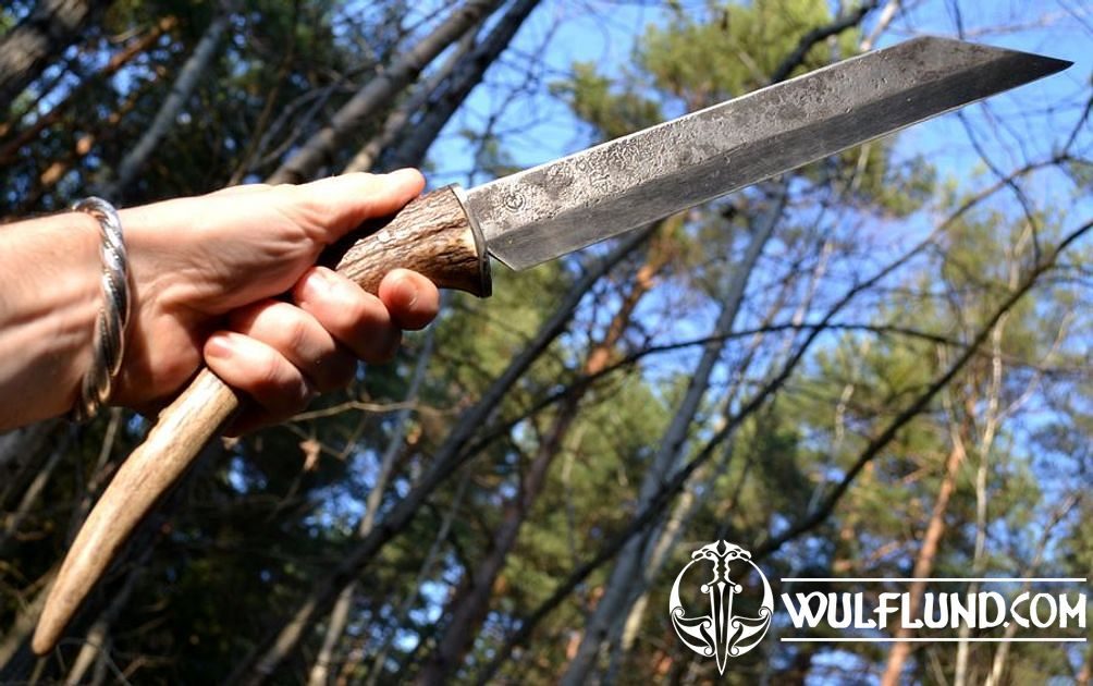 SCRAMASAX, geschmiedet Viking langen Messer, Geweih Historische Messer ...