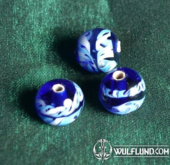 HANDMADE GLASS BEAD, museum replica, Ireland historical glass beads ...