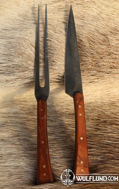 Medieval Cutlery Set, knife and fork knives Weapons - Swords, Axes ...