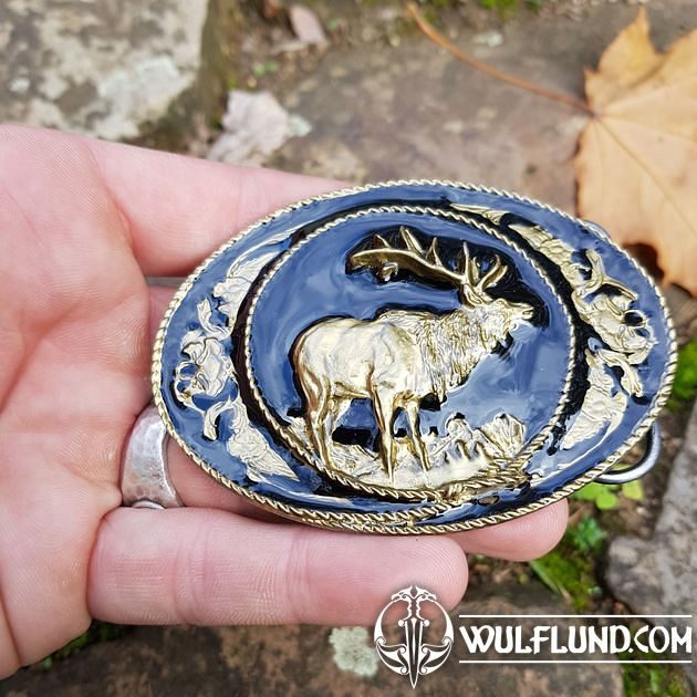 DEER, black and gold, Belt Buckle custom made belts Leather Products ...