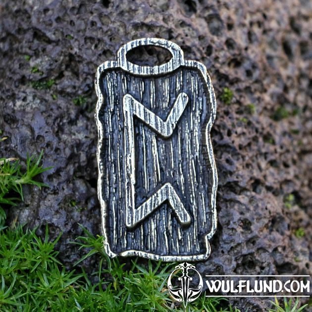 PERTHRO - Rune Pendant, zinc ant.brass Drakkaria rune pendants amulets ...
