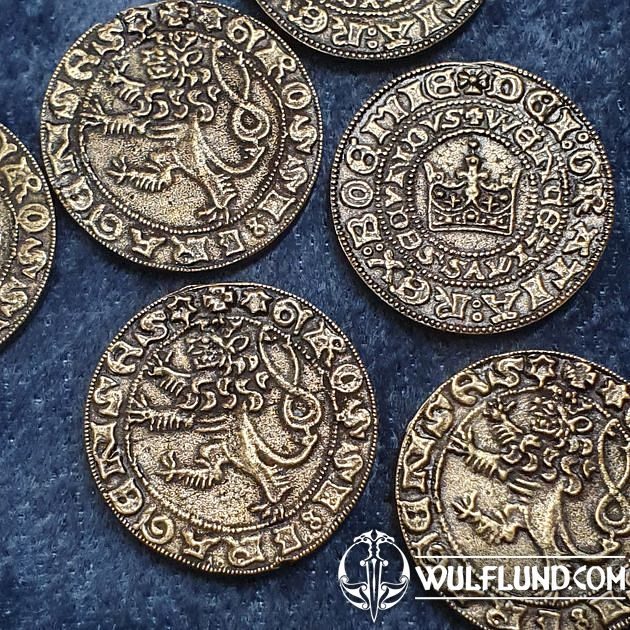 PRAG GROSCHEN, Münze, Replik, Zink Antique brass Drakkaria medieval and ...