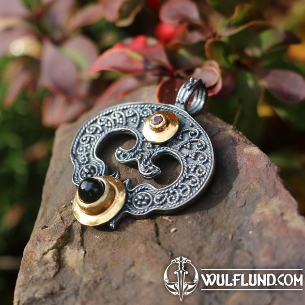 LUNULA, women's early medieval pendant, Ag 925 MOLDAVITE Kanevsky ...