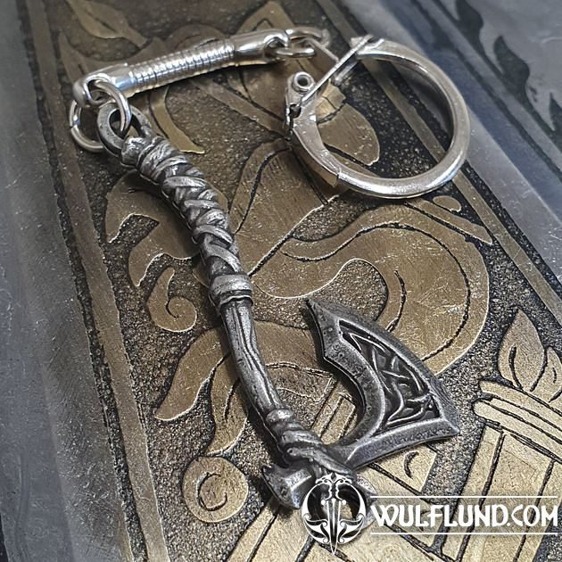 BATTLE AXE, keychain, zinc Drakkaria Middle Ages, other pendants ...