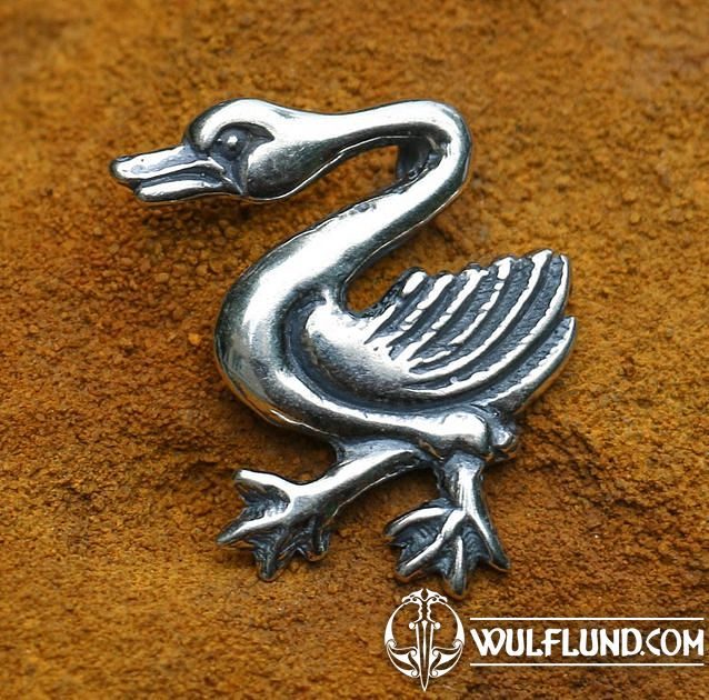 SWAN, medieval pendant, silver Drakkaria pendants Silver jewellery ...