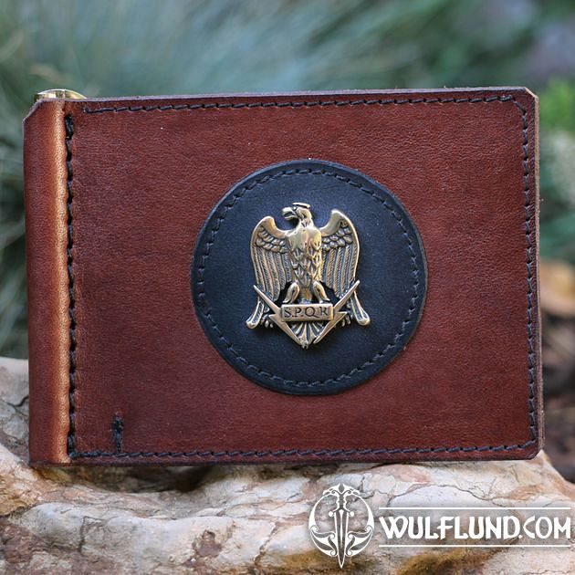AQUILA - S.P.Q.R. Roman eagle, leather wallet Drakkaria wallets Leather ...
