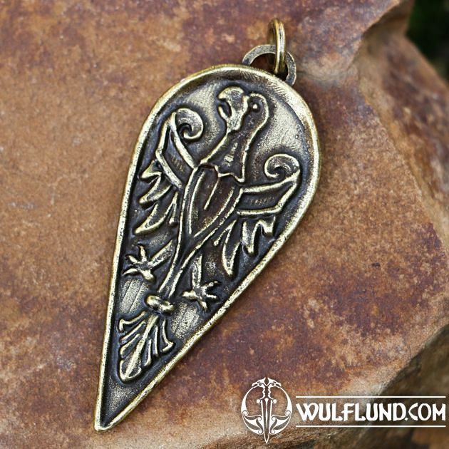 EAGLE on almond shield, zinc old brass Drakkaria Middle Ages, other ...