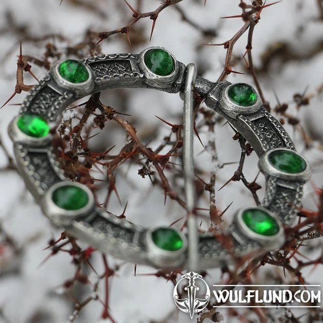 NORICA, large medieval cloak brooch with glass brooches, jewels ...