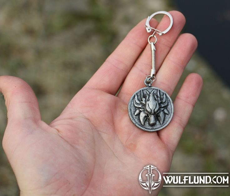 Wolf, zinc, key ring Drakkaria keychains Jewelry - bronze, zinc ...