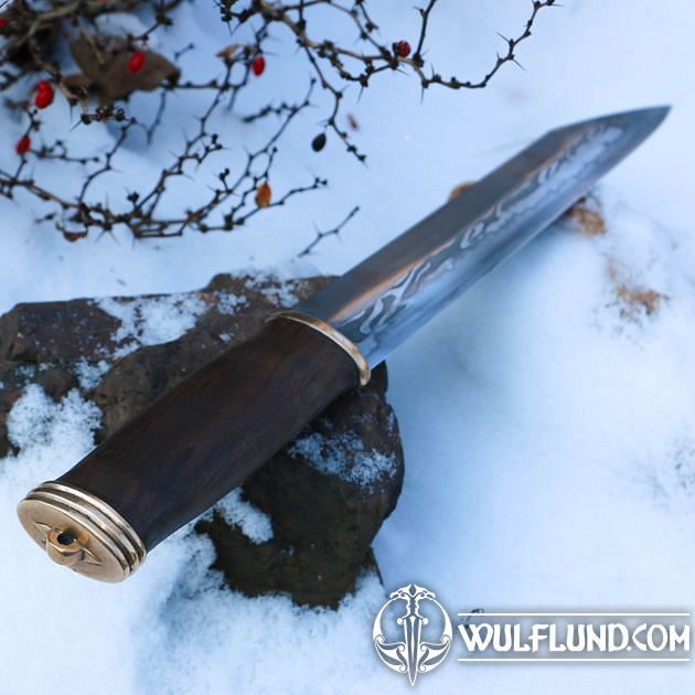 NJÖRD, sax, damascus steel Arma Epona Damascus steel knives Knives ...