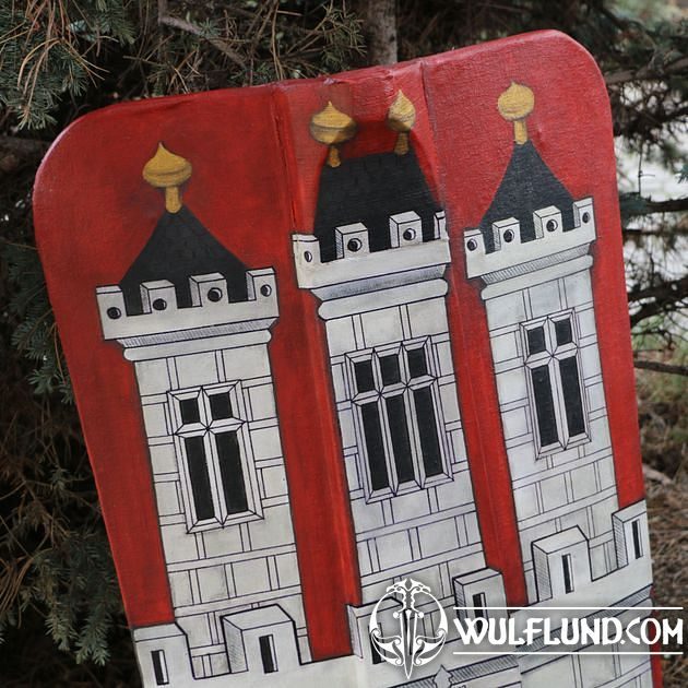 HUSSITE PAVISE SHIELD, hand-painted wooden shield PRAGUE painted ...