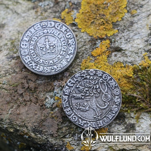 PRAGUE GROSCHEN, coin, replica, zinc Drakkaria medieval and renaissance ...