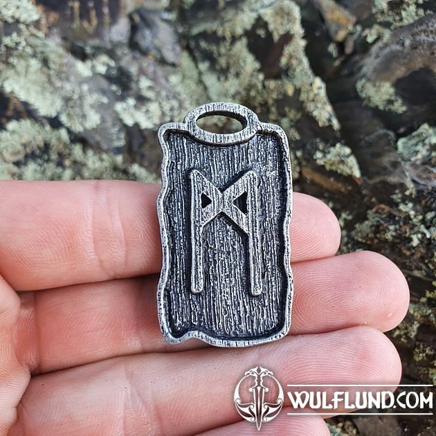 Mannaz - Rune Pendant zinc Drakkaria rune pendants amulets and ...