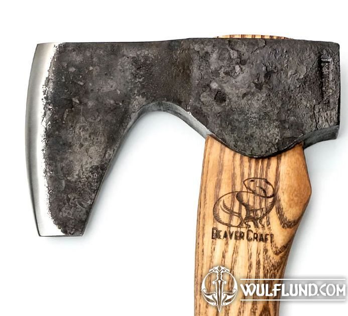 Compact Long-Bearded Bushcraft Hatchet AX6 BeaverCraft forged carving ...