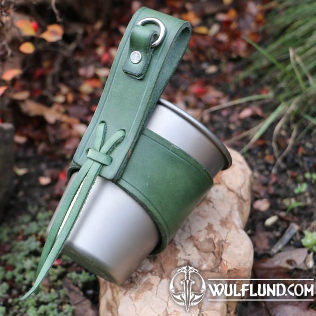 FISH leather cup holder and Titanium Beer Cup KEITH, Perunika system ...