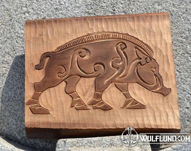 PICTISH BOAR, hand carved wall plaque wooden statues, plaques, boxes ...