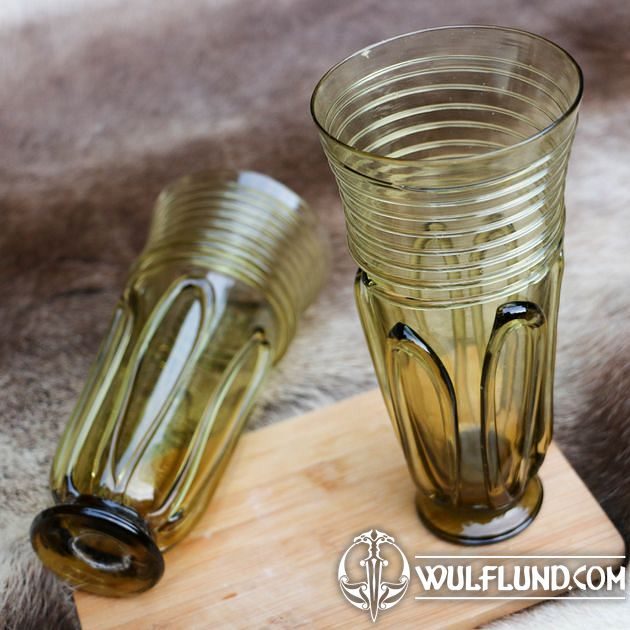 BIRKA, set of 2 Viking goblets, forest glass historical glass Feasting ...