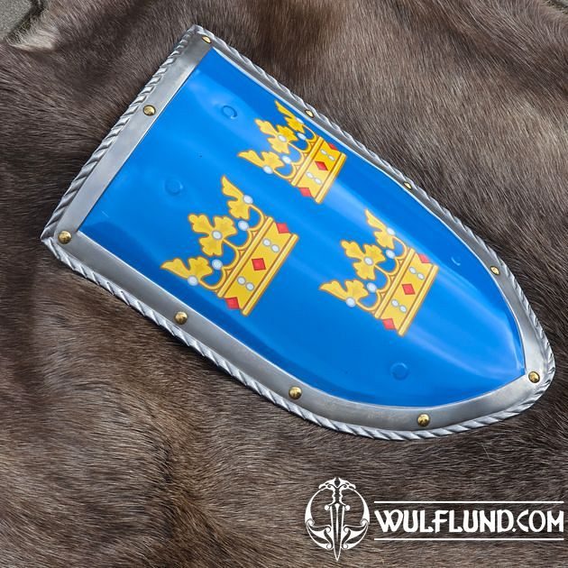 SWEDEN, MEDIEVAL SHIELD - metal, handmade Decorative and painted ...