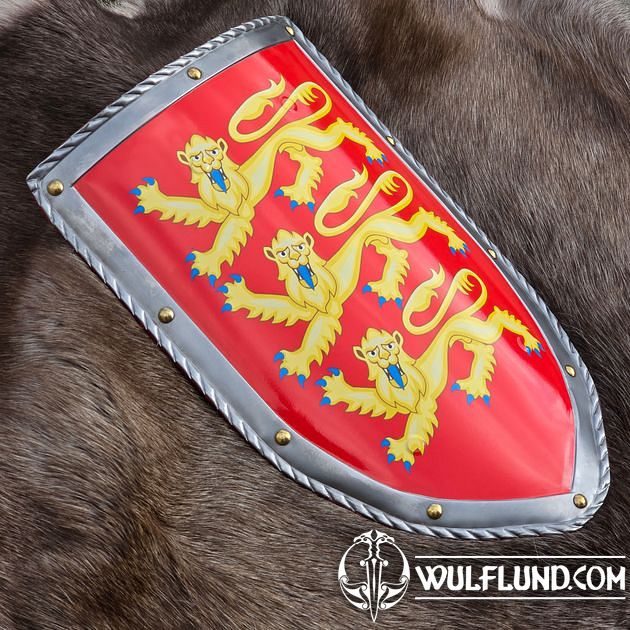 ENGLAND, MEDIEVAL SHIELD - metal, handmade Decorative and painted ...