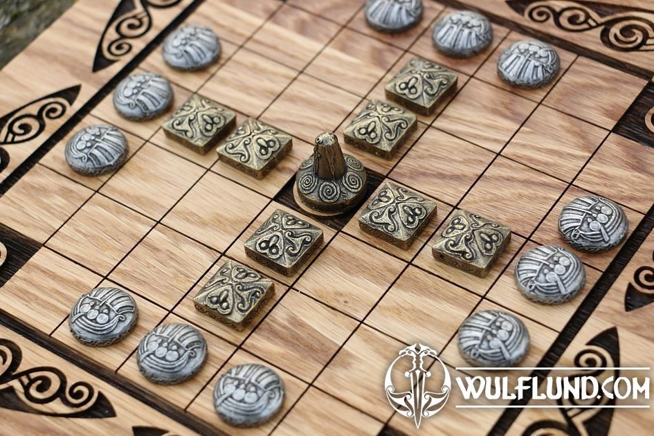 FIDCHELL Keltisches Brettspiel BRIAN BORU Version mit Eichenbrett ...