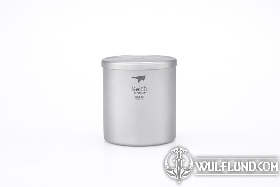 Ti3302 Double-Wall Titanium Mug with Lid KEITH Titanium equipment ...