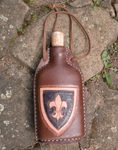 MEDIEVAL LEATHER WATER BOTTLE - FLASK - WAX Wulflund