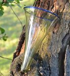 VIKING CONE BEAKER, glass with forged iron stand Wulflund