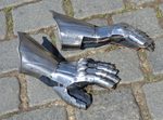 STEEL GAUNTLETS with elongated protection of forearm Wulflund