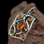 ANKA, pendant, Baltic amber, sterling silver Arkada amber Silver ...