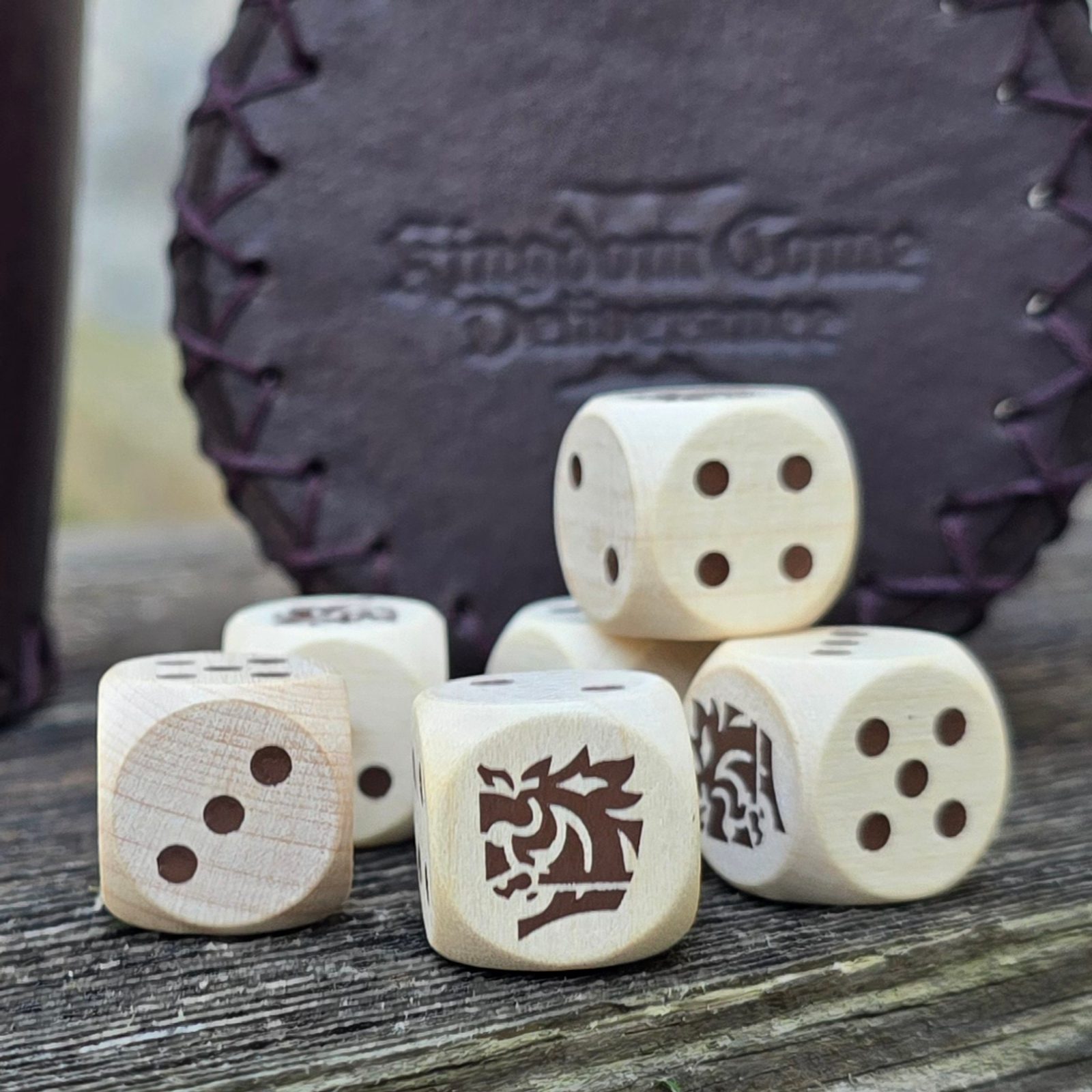FARKLE, board game, oakwood dice with cup and dice tray,Kingdom Come ...
