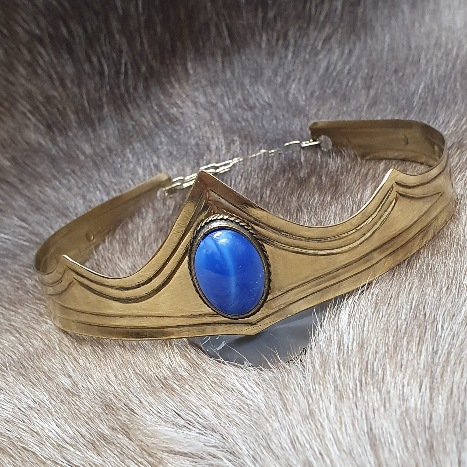 GRACIA - MEDIEVAL GOTHIC CROWN, Midnight Blue glass Wulflund