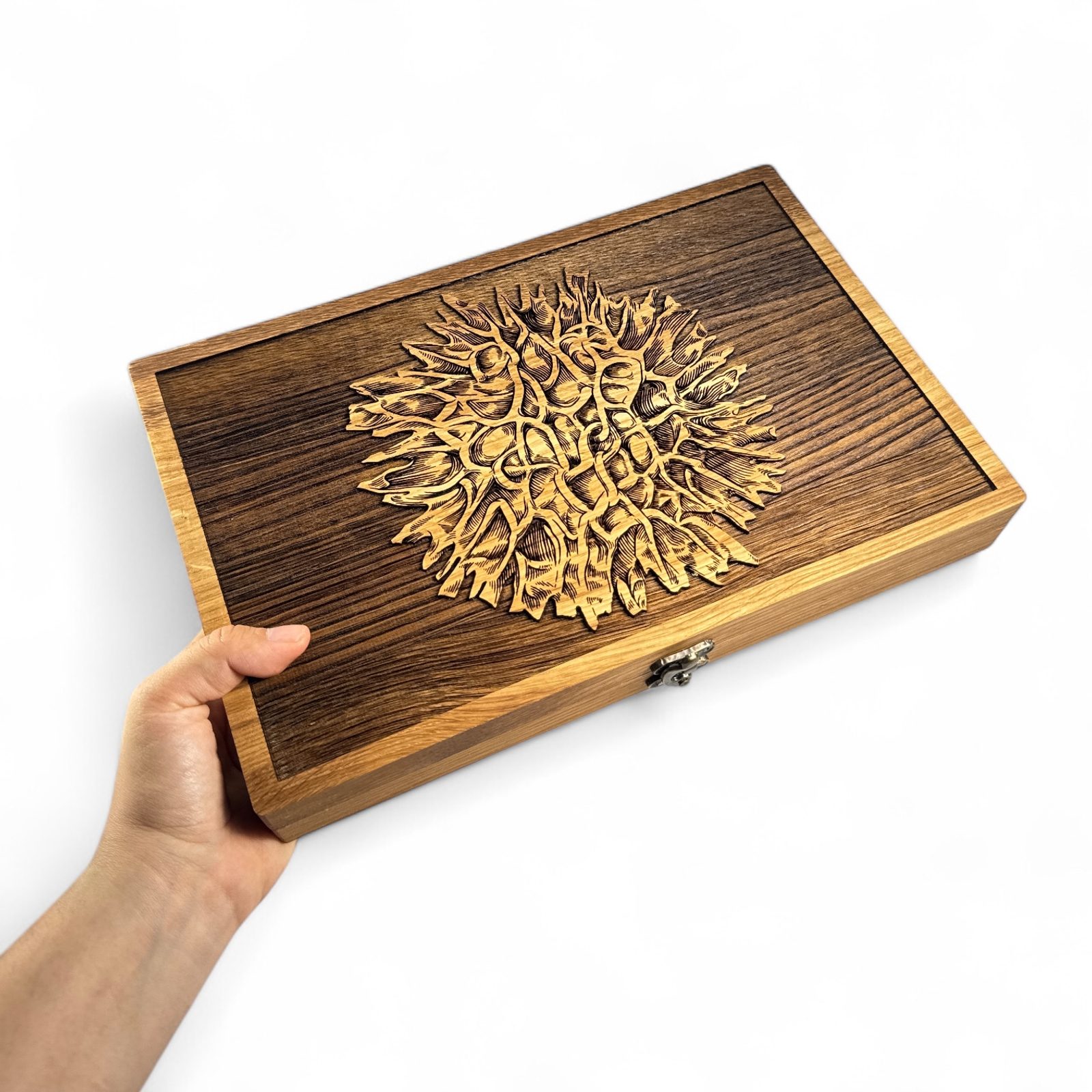 WOODEN BOX for MOLDAVITES, box made of oak wood Wulflund