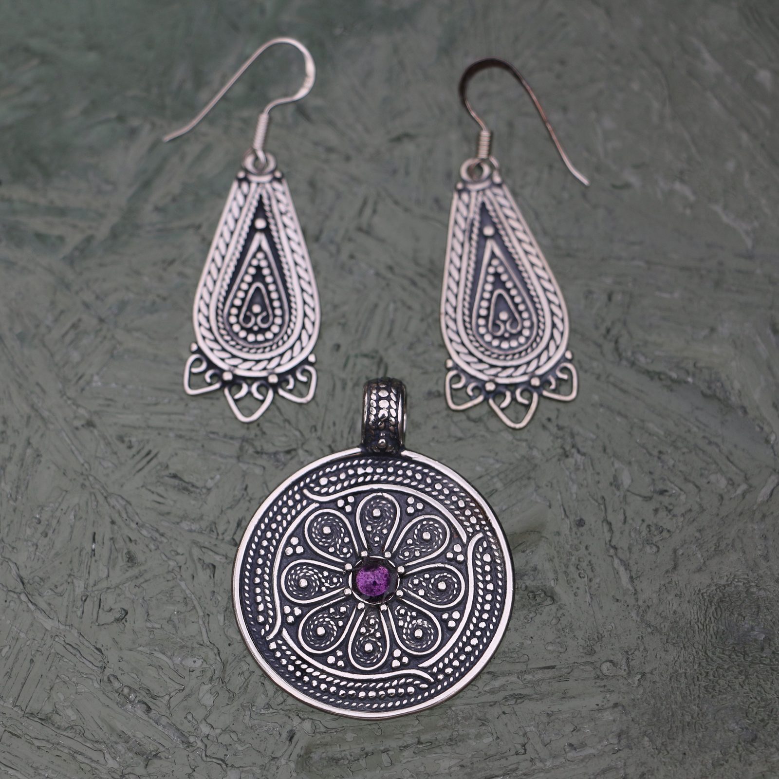 VESNA, Slavic silver jewelry, Moravia Magna, amethyst Wulflund