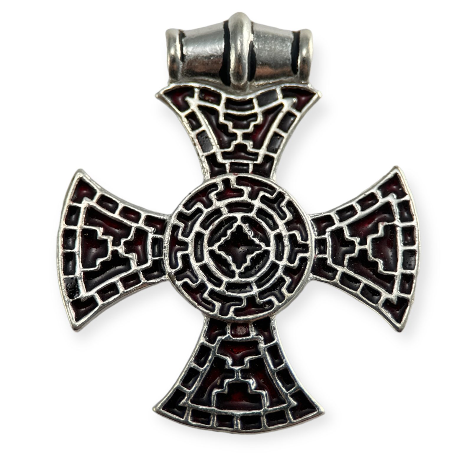 Anglo-Saxon Cross, Ixworth, England - silver plated pendant Wulflund