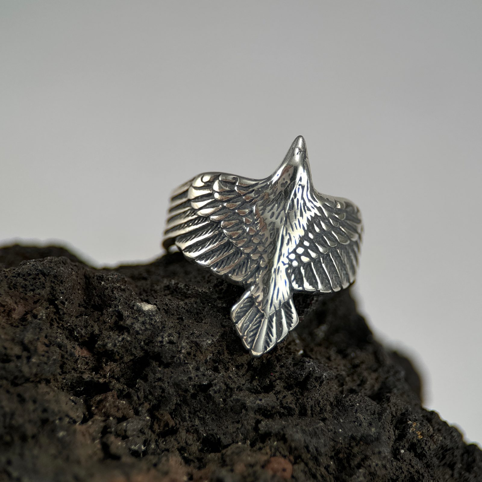CORVUS, raven, silver ring Wulflund