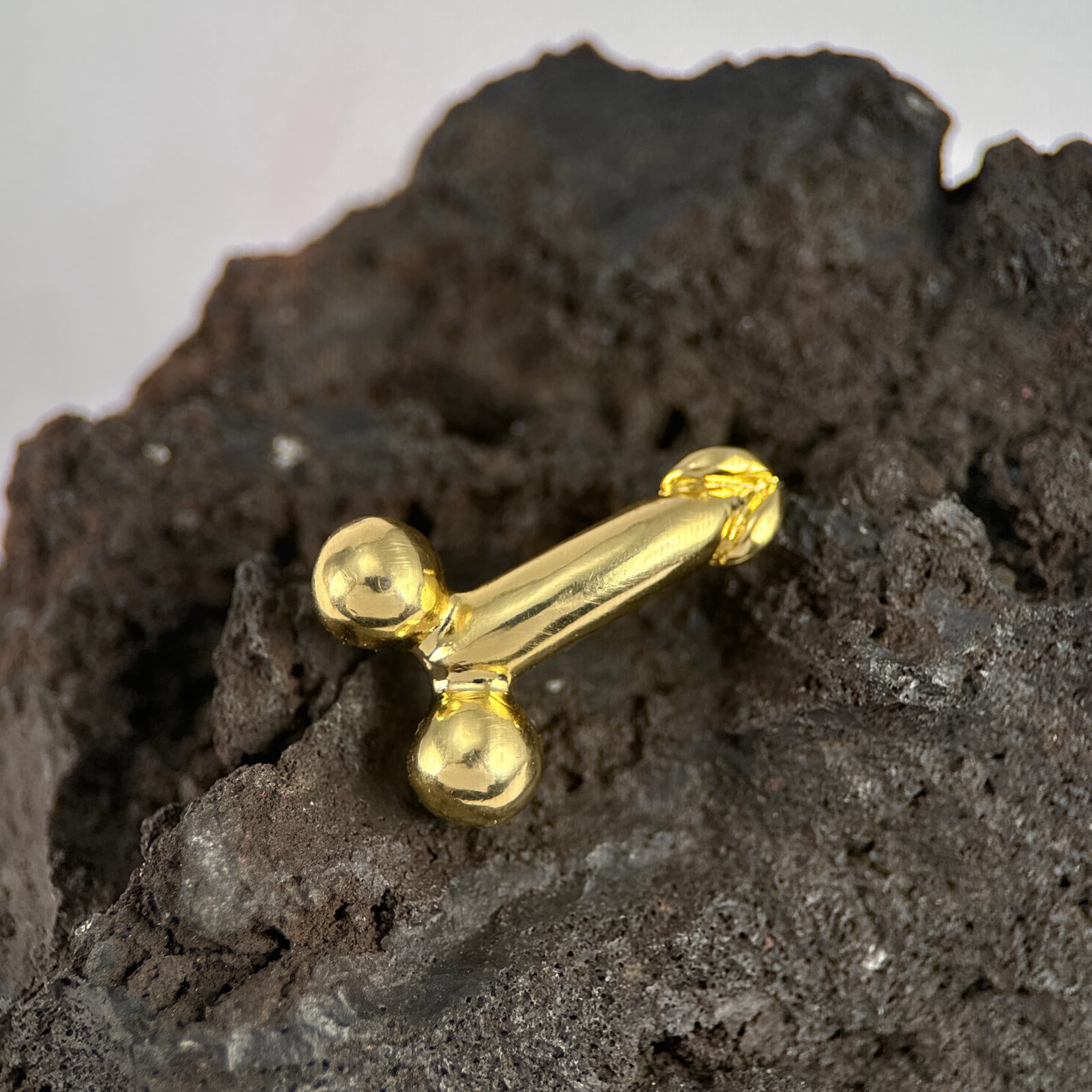 FASCINUS, Roman phallic pendant Gold plated Wulflund