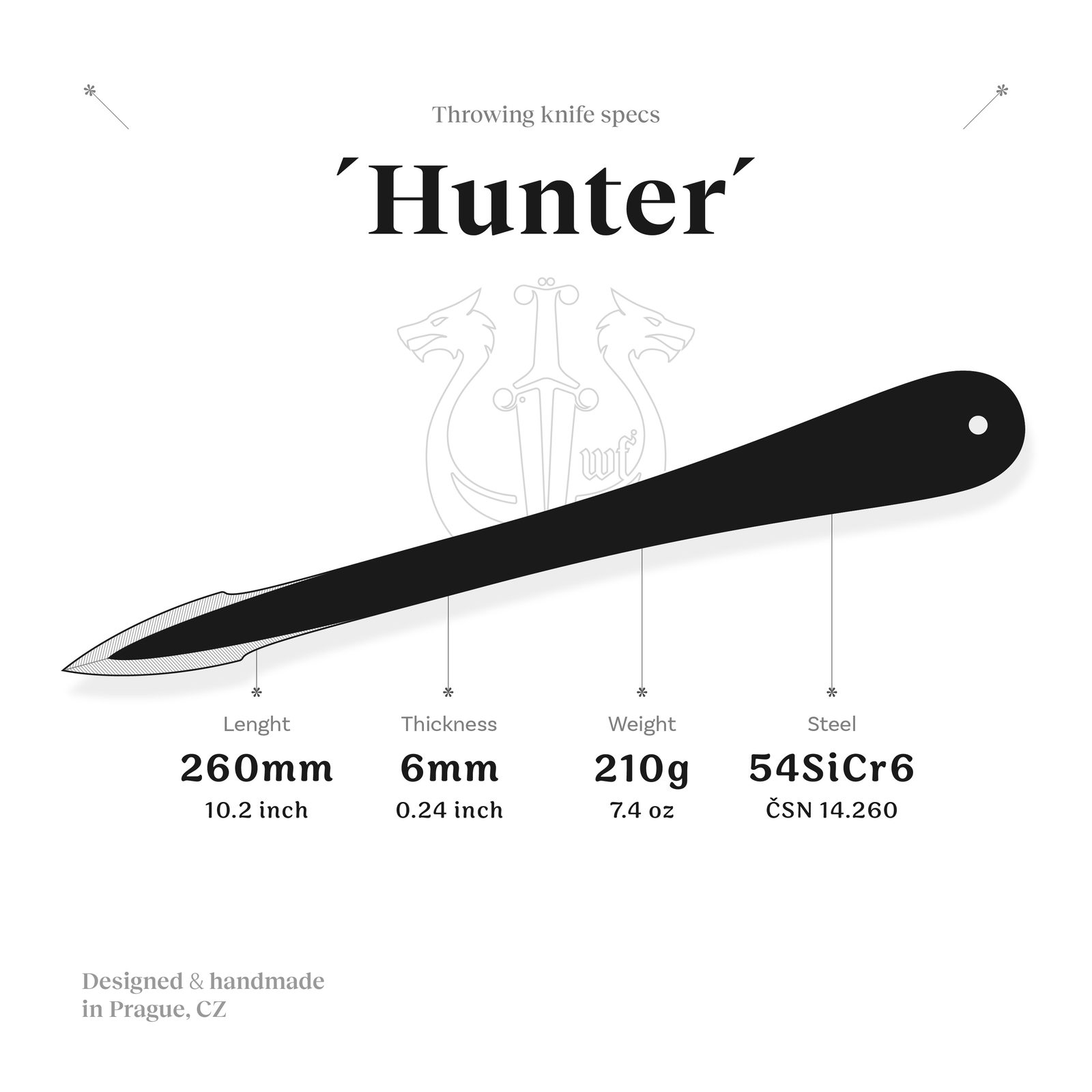 HUNTER, throwing knife Wulflund