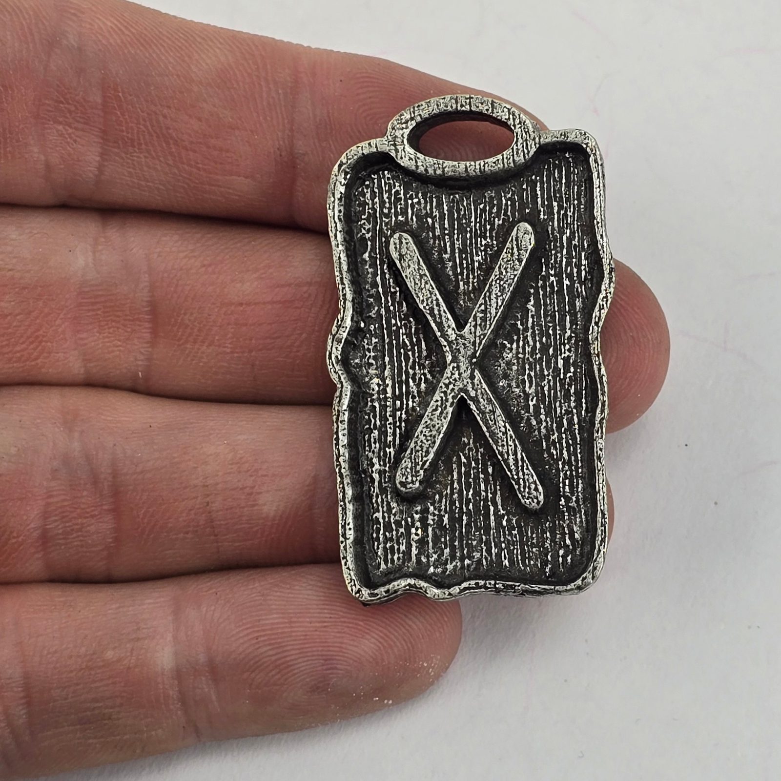 Gebo - rune amulet zinc antique silver Wulflund